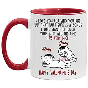 Couple Mug I Just Want To Touch Your Butt All The Time Mug Gift for Her Gift for Him Girlfriend Gift Boyfriend Gift Best Friend Happy Valentines Day Color Changing Custom Mug