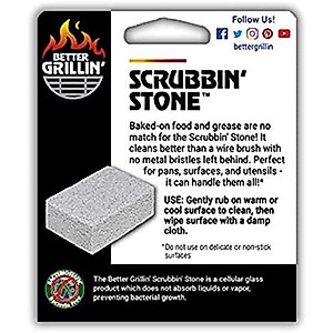 Better Grillin Scrubbin Stone Grill Cleaner-Scouring Brick/Barbecue Grill Brush/Barbecue Cleaner for BBQ, Griddle, 3pk