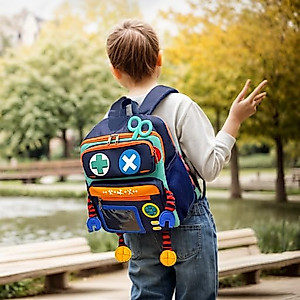 MAOYUAN BEAR Cute Robot Toddler Preschool Backpack, Schoolbag for boys，Suitable for kindergarten children (green)
