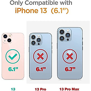 NGB Supremacy Compatible for iPhone 13 Case (6.1 inch) with Tempered Glass Screen Protector, Ring Holder/Wrist Strap, Girls Women Kids Bling Sparkle Liquid Glitter Cute Case (Pink/Aqua)
