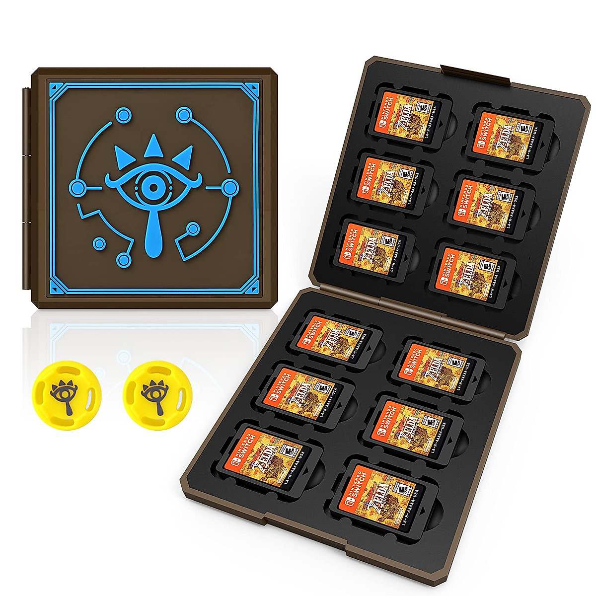 UFOPETIE Game Case Storage for Switch Game Cards Zleda Games Cube up to 12 Games,Foldable Nintendo Switch Game Card Case Cube Nintendo Switch Game Storage,for Zleda Switch Accessories-Eye