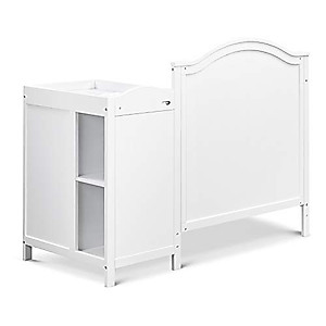 DaVinci Charlie 4-in-1 Convertible Mini Crib and Changer Combo in White, Greenguard Gold Certified