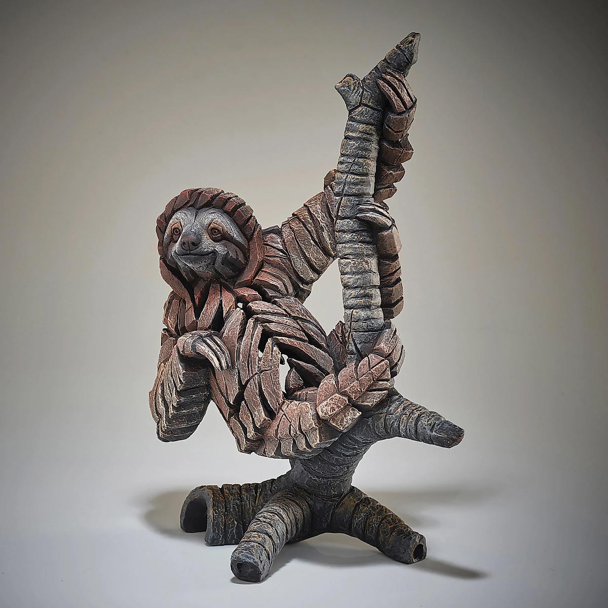 Enesco Edge Sculpture Sloth in Tree Animal Figurine, 18.6 Inch, Brown and White