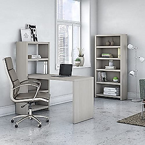 Bush Business Furniture Echo Bookcase Desk, 56W, Gray Sand