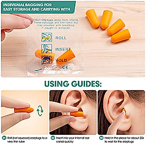 50 Pairs Earplugs for Noise Canceling Ear Plugs for Sleep Work Snoring Sound Canceling Blocking Construction Loud Noise Reducing Soft Foam Earplugs