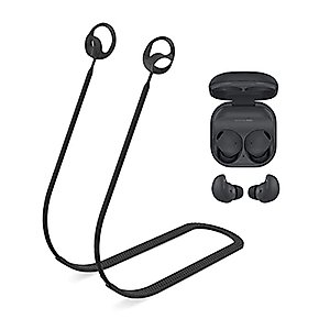 SUIHUOJI Galaxy Buds 2 Pro Strap, Soft Silicone Special Anti-Skid Design Sports Anti Lost Headphones Lanyard Accessories ONLY Compatible with Samsung Galaxy Buds 2 Pro Earbuds Neck Rope Cord(Black)