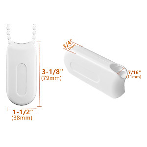 Cord Weight Spare 2pcs for Vertical Blind, Roller Blinds Window Shutter White Plastic Safety Handle Tensioner Device Blinds Accessories