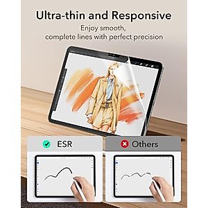 ESR 2 Pack Paperfeel Screen Protector Compatible with iPad 10th Generation (10.9 Inch, 2022), Write and Draw Like on Paper, Anti-Scratch, Thin and Responsive, Easy Application Tray