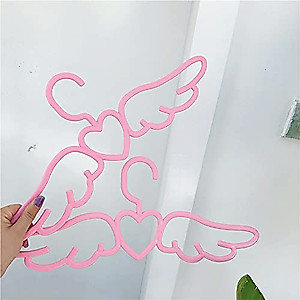 MBVBN 5Pcs Kawaii Clothes Hanger Kawaii Plastic Hangers Pink Clothes Hangers Kawaii Room Decor (5PCS Pink)