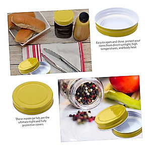 SHOWERORO 12Pcs Leakproof Tinplate Mason Jar Lids Sealing Caps for Bottles Storage Solid Covers for Canning and Preserving Fits Standard Jars
