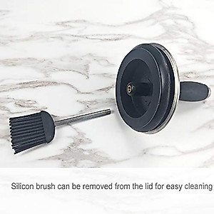 BBQ Stainless Steel Sauce Pot with Silicon Basting Brush Set - Barbecue Kitchen Accessories Cooking Food Baking Pastry Tools Oil Butter Greasing Paint Mop Grill Utensils, Large Capacity 32 OZ