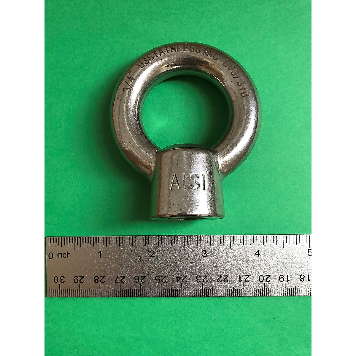 US STAINLESS Stainless Steel 316 Lifting Eye Nut 3/4" UNC Marine Grade Pitch of 10