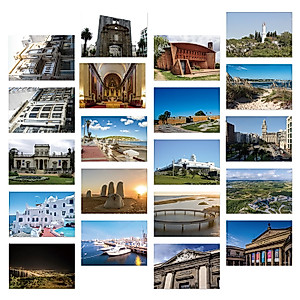 Dear Mapper Uruguay City Landscape Postcards Pack 20pc/Set Postcards From Around The World Greeting Cards for Business World Travel Postcard for Mailing Decor Gift
