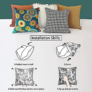 Magpie Fabrics Pack of 2 Outdoor Waterproof Throw Pillow Covers 18 x 18 Inch, Christmas Decorative Cushion Sham Pillowcase Shell for Garden Patio Tent Balcony Couch Sofa(Heronsbill Turquoise Green)