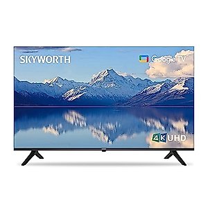 Skyworth 55-Inch 4K UHD Smart TV, UE7600 Series Google TV with Dolby Audio, Bluetooth Remote, Voice Control Google Assistant, Google Cast, Bezel-Less Design, Ultra-Slim, Streaming Television