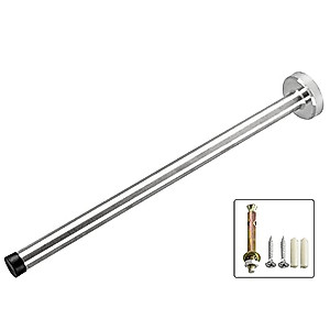 BokWin 12 Inch Wall-Mounted Door Stopper, Extra Long Door Stop, Heavy Duty Stainless Steel Door Stopper with Sound Dampening Rubber Bumper for Protects Your Walls from Damage