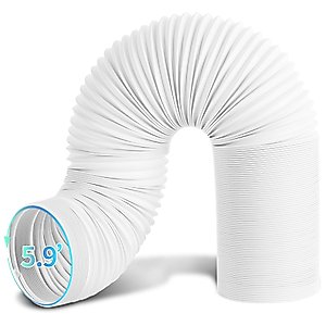 DOMANKI Portable Air Conditioner Exhaust Hose - 5.9 Inch Diameter, 78 Inch Length, Anti-Clockwise Thread Flexible Duct