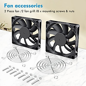 Wathai DC Brushless 12V Cooling Case Fan 80mm x 15mm 3'' 2Pin for Exhaust Replacement Part 2Pack