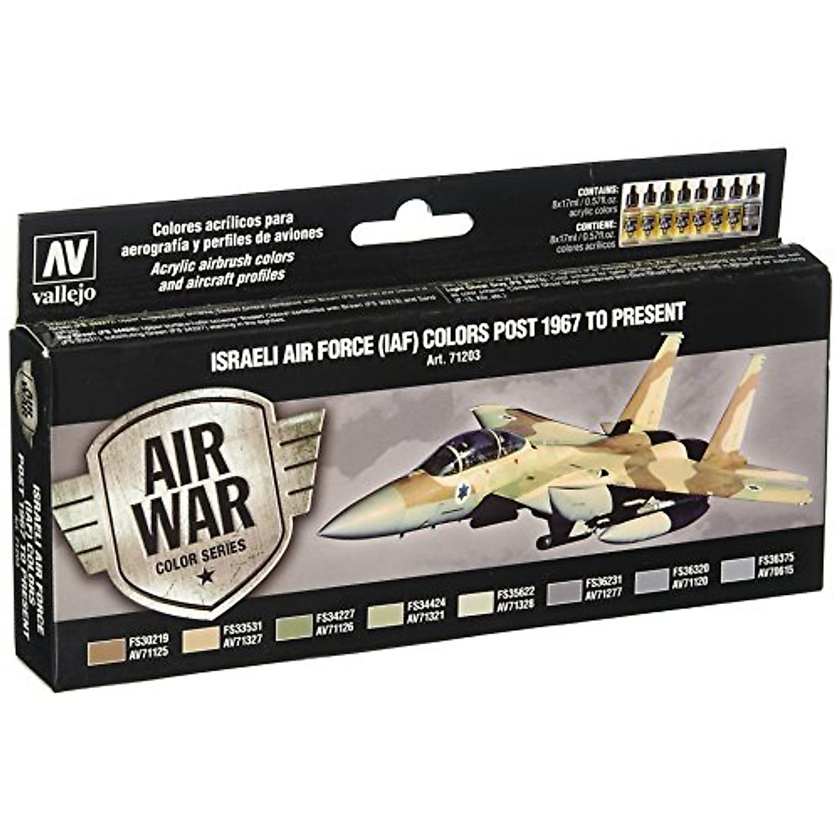 Vallejo Israeli Air Force (Iaf) Post 1967 To Present Set(8), 17ml