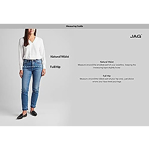 JAG Jeans Women's Carter Mid Rise Girlfriend Jeans, White 1, 10