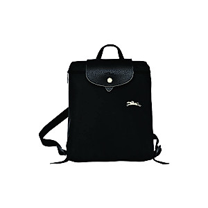 Longchamp 'Le Pliage' Nylon and Leather Club Backpack, Black