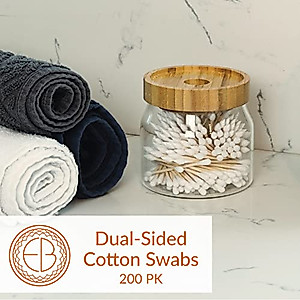 Evriholder Glass Container Cotton Swab Canister, White