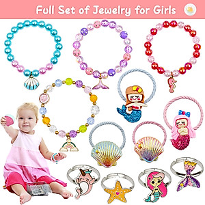 Mermaid Bath Bombs for Kids Girls with Surprise Inside, 6 Pcs Natural Fizzy Princess Fun Shell Bubble Bath Bomb Kit with Jewelry Toys, Christmas Easter Basket Stuffer Valentines Day Birthday Gift Set