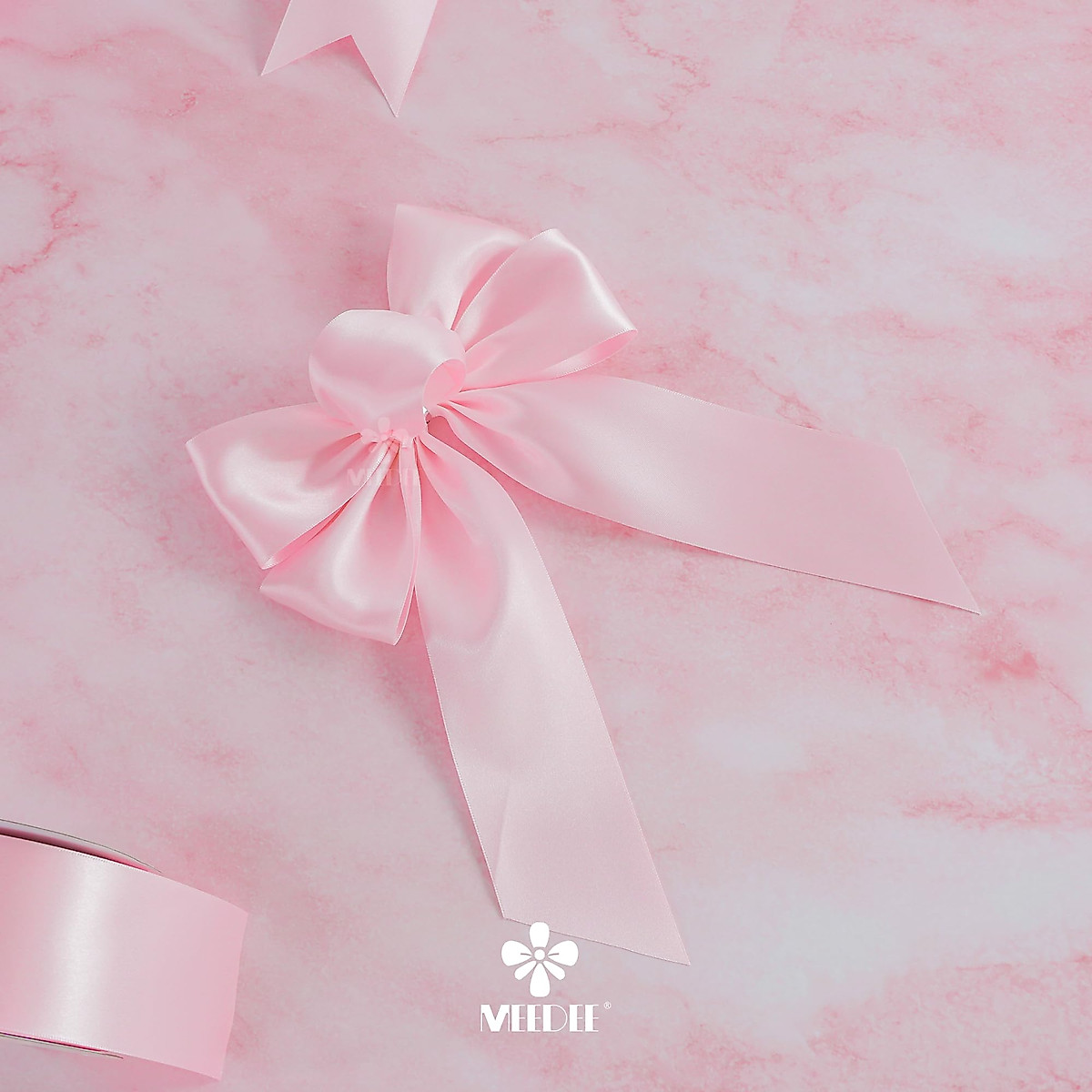 MEEDEE Pink Satin Ribbon - 2 Inch Double Faced Satin Ribbon by 25 Yards for Gift Wrapping, DIY Crafts, Weddings, Flower Bouquets, Holiday Decorating