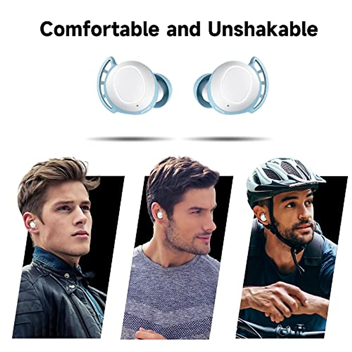 taopod Wireless Headphones, Bluetooth Earphones with LED Display, 42H Playtime, IPX7 Waterproof, Mini Earbud with Deep Bass, Bluetooth 5.3 Earphones for Sports Running Workout