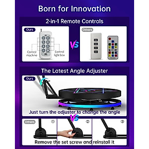 MBOBAO 360 Photo Booth Machine for Parties, 360 Video Booth Machine with RGB Ring Light,Free Custom Logo for Live Streaming Wedding Birthday Events (31.5in for 1-4 People+Flight Case)