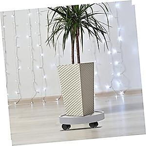 SECFOU Flower Pot Bracket Wheel Dolly Heavy Duty Dolly Round Planter Wheeled Potted Plant Stand Heavy Duty Plant Stand Rolling Plant Caddy Succulent Pot Tray Movable Planter Stand Grey