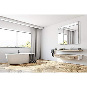 Fine Fixtures Bathroom Medicine Cabinet, Aluminum, Recessed/Surface Mount, 36" x 30", 3 Door, Mirrored Interior w/LED