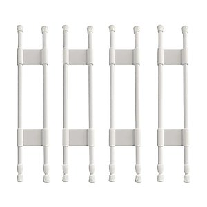 Tesmirror RV Refrigerator Tension Rods Tension Bars RV Fridge Bars Kitchen Accessories Refrigerator Accessories, 15.8-27.6 Inch, White
