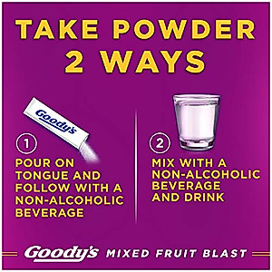 Goody's Extra Strength Headache Powder, Mixed Fruit Blast Flavor Dissolve Packs, 24 Individual Packets, 2 Pack
