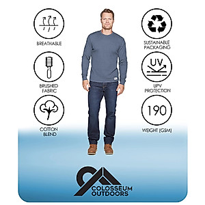 Colosseum Outdoors Men's Furnace Thermal Long Sleeve Shirt (Post Blue, X-Large)