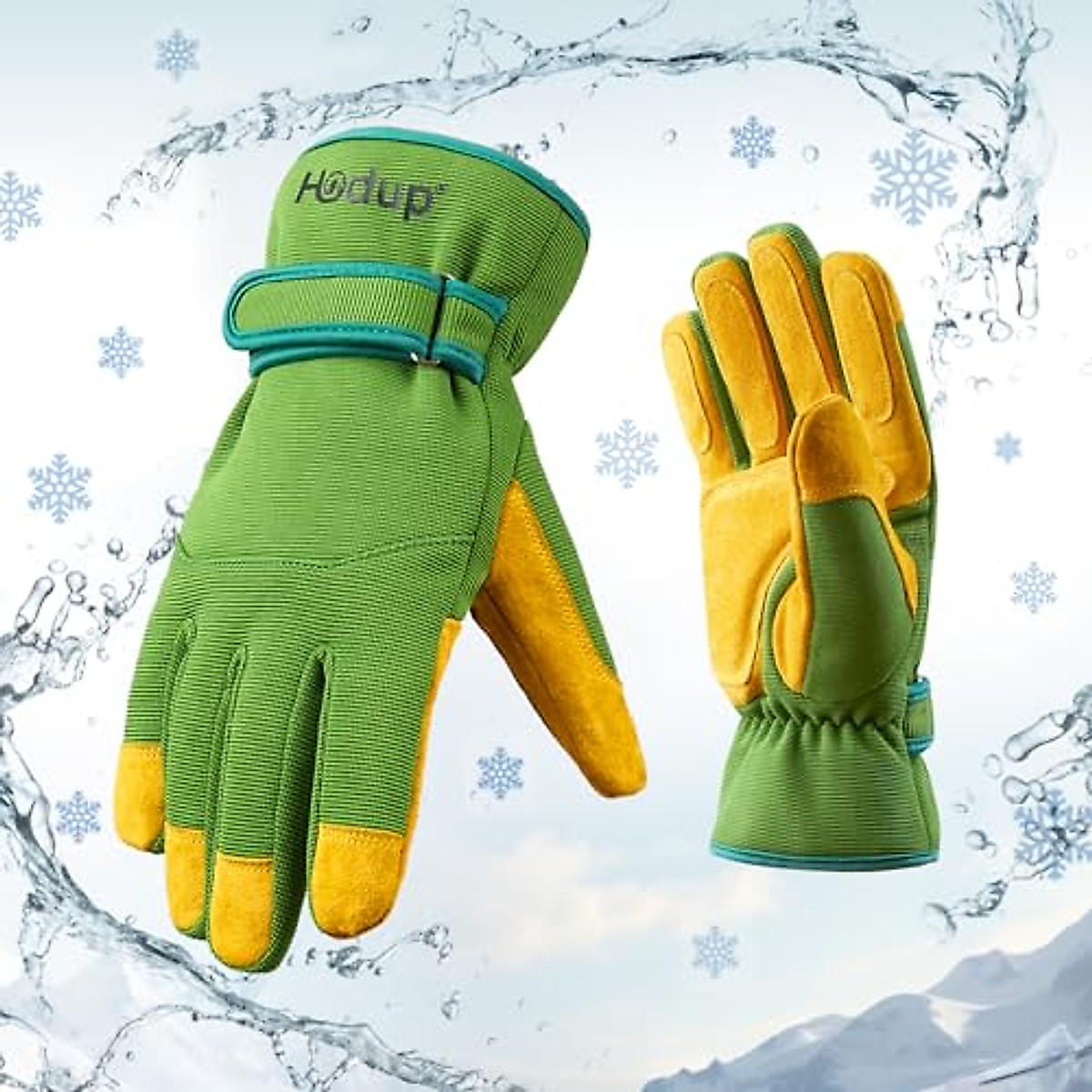 Waterproof Insulated Winter Work Gloves, 3M Thinsulate Thermal Lining - Extra Grip Flexible Warm Heavy Duty Gloves for Working in Cold Weather for Women,M