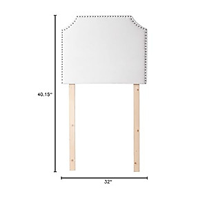 DormCo Bevel Tacked Plush College Headboard - White - with Legs