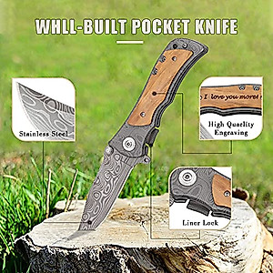 Stepdad Gift - Thank You for Being the Dad You Didn’t Have to Be, Engraved Pocket Knife for Stepdad from Stepdaugheter Stepson, Gifts for Stepdad Birthday Christmas from Daughter, Stepdad Fathers Day