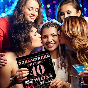 BGTCARDS 40th Birthday Card, 40th Birthday Gifts Women, 40th Birthday Decorations for Her, Jumbo Birthday Cards for 40 Year Old Daughter, Rose Gold