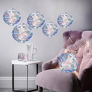 Iridescent Honeycomb Ball Decorative Hanging Ornaments Shiny Iridescent Foil Ceiling Hanging Flowers for Bridal Shower Wedding Birthday Theme Party Decoration