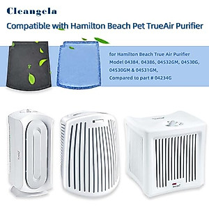 6-Pack 04234G Carbon Replacement Filters Compatible with Hamilton Beach Pet TrueAir Purifier Odor Eliminators - 04383 04384 04530G 04530GM 04531GM 04532GM