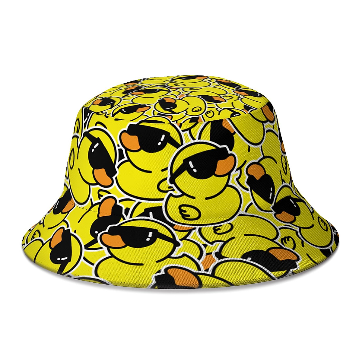 Cartoon Funny Duck Bucket Hats Packable Fisherman Hat Beach Travel Sun Hat Outdoor Cap for Men Women