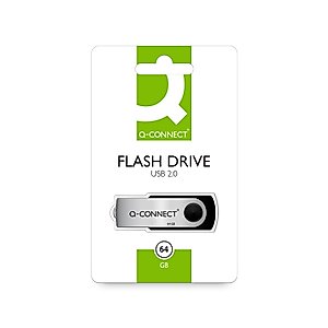 Q-CONNECT 64 GB USB 2.0 Swivel Flash Drive