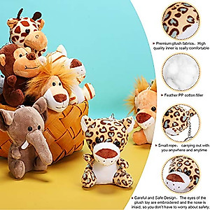 12 Pieces Mini Stuffed Forest Animals Jungle Animal Plush Toys in 4.8 Inch Cute Elephant Lion Giraffe Tiger Plush for Animal Themed Parties Teacher Student Achievement Award (Sitting)