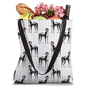 Cute Floral Great Dane Dogs Pattern Women Dog Lover Tote Bag