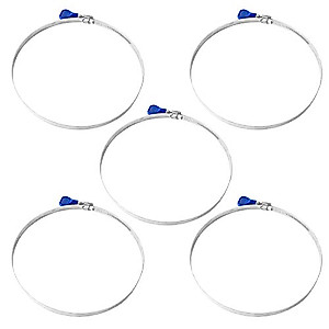 POWERTEC 70250 6 Inch Key Hose Clamp, Thumb Screw Key Adjustable Stainless Steel Hose Clamps for Dust Collection, Dust Collector and Dryer Vent Hose, Pipe Clamp, RV Clamp, Worm Gear Clamp, 5 pack