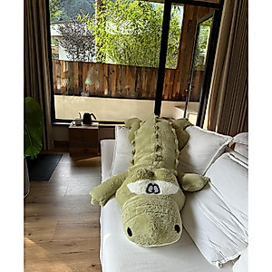 Hofun4U Alligator Plush Pillow, 61 inch Alligator Stuffed Animal, Home Decoration Christmas Valentine’s Birthday Gift for Boys Girls Adults Kids (Green)