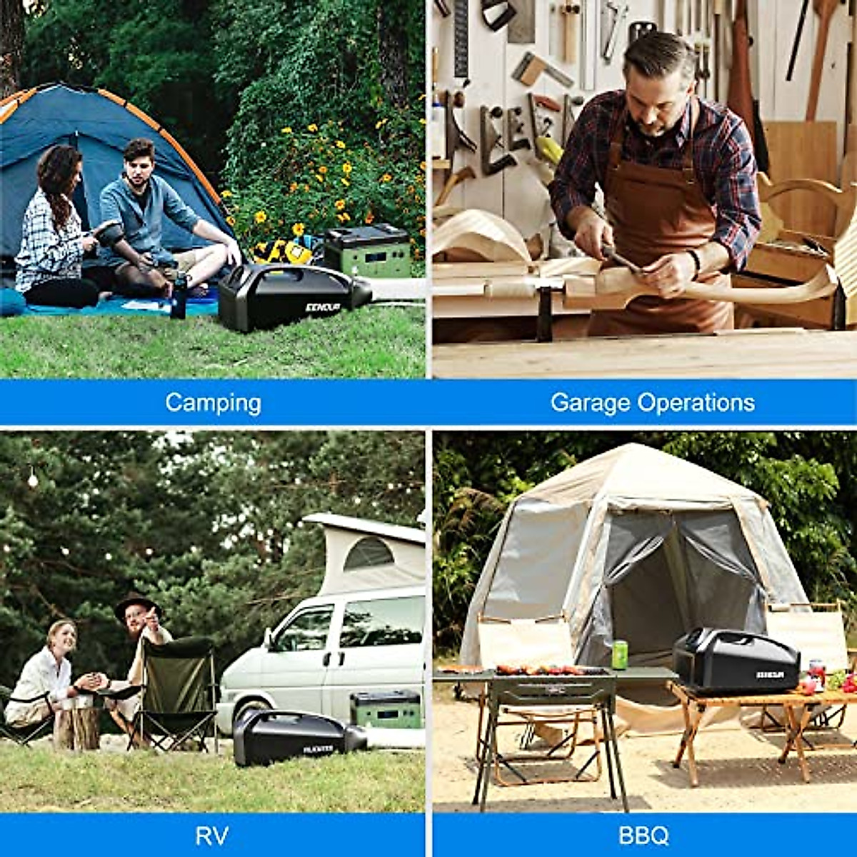 EENOUR QN750 Portable Air Conditioners, Home AC Unit 2900 BTU's, Dual Hose System, 250W Low Power Consumption for Camping Tent, Truck, Car, Van and RV