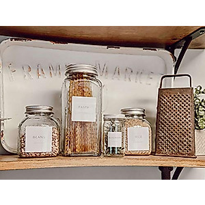 Brave November Kitchen Pantry Labels & Spice Labels- (108 Labels) 72 Spice Jar Labels & 36 Labels for Food Containers- Preprinted Waterproof, Pantry Labels & Food Stickers for Pantry Organization