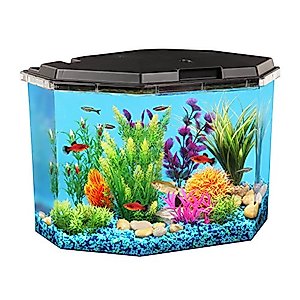 Koller Products 6.5-Gallon Aquarium Kit with Power Filter and LED Lighting, (AP650)